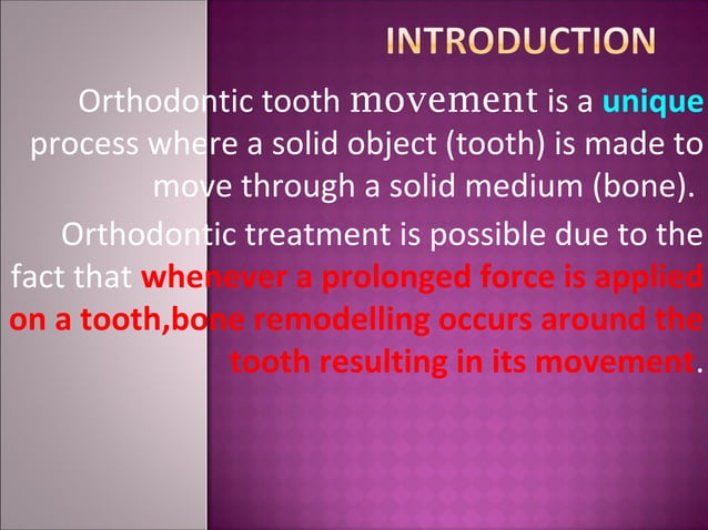 Biological basis of tooth movement | PPT | Dental Health | Diseases and ...