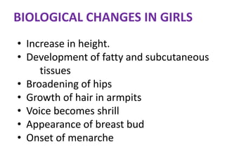 Biological changes in adoloscence | PPTX