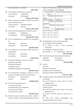 Biological classification mcq | DOC