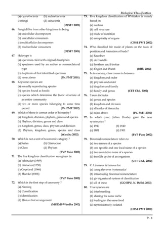 Biological classification mcq | DOC