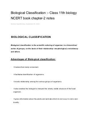 Biological classification NCERT biology chapter 2 notes.pdf