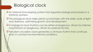 Understanding the Plant Biological Clock: Mechanisms and Functions | PPTX