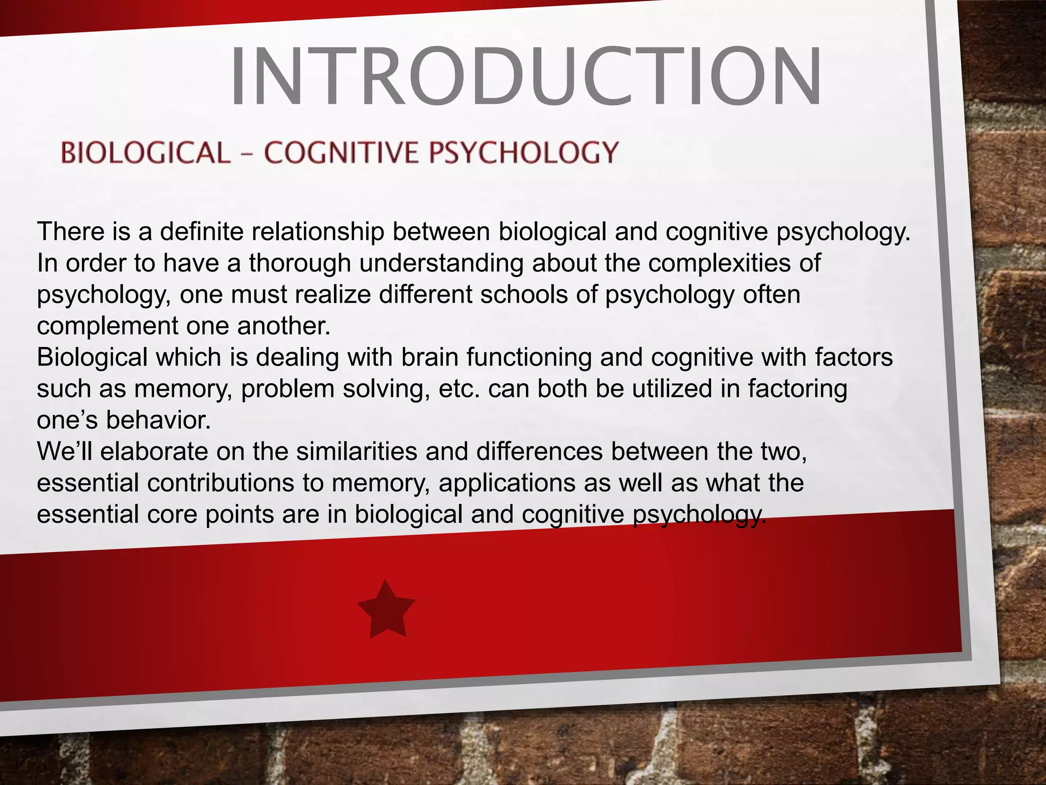 Biological Cognitive Psychology Pesentation | PPTX