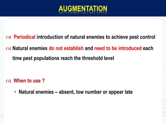 Biological control by augmentation | PPTX