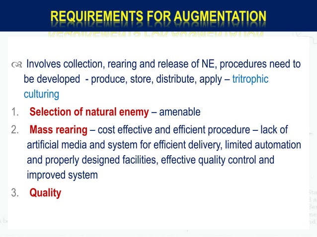 Biological control by augmentation | PPTX