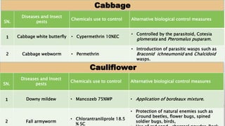 Chemical and alternative biological control measures for various ...