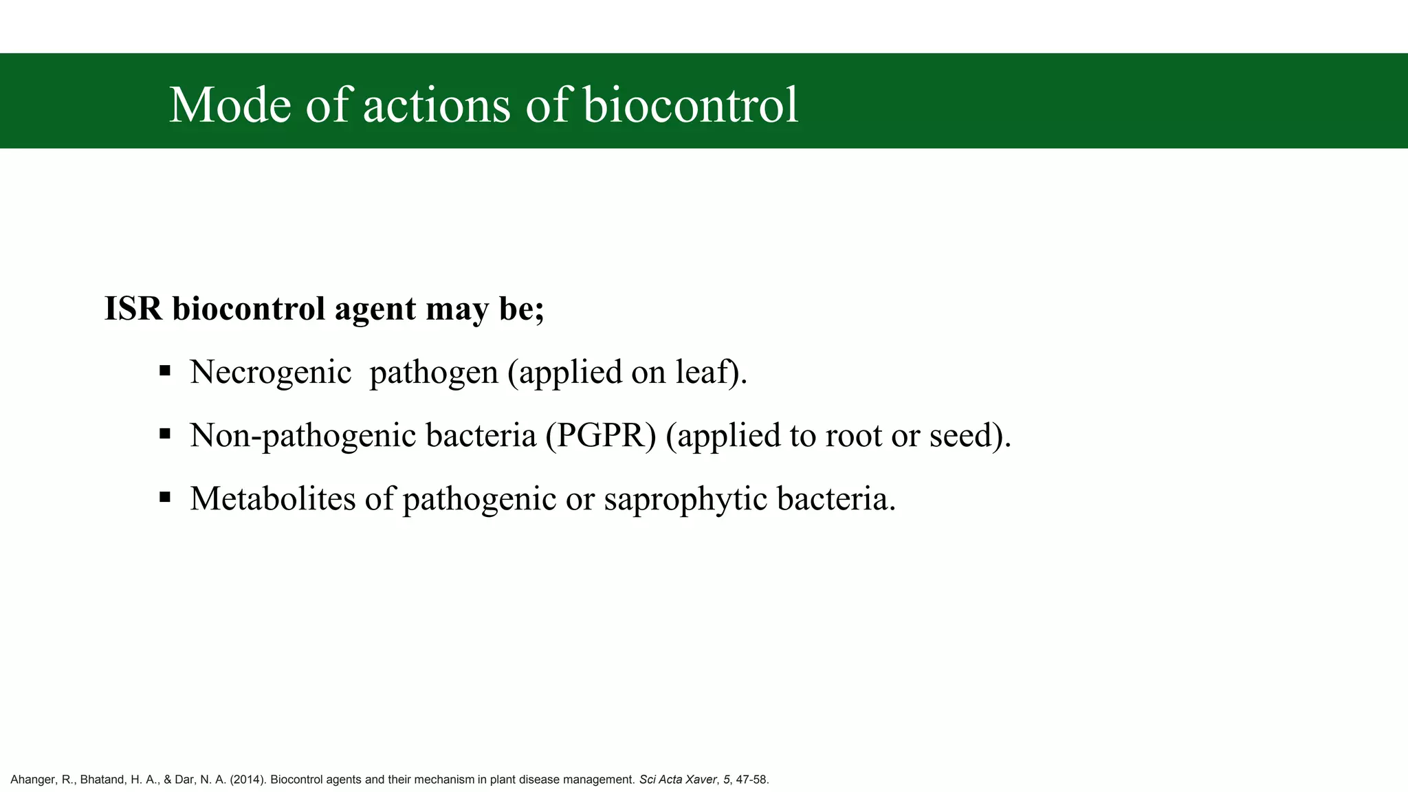 Biological control of plant pathogens | PPTX