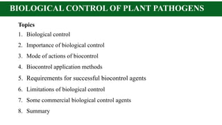 Biological control of plant pathogens | PPTX