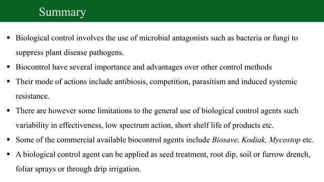 Biological control of plant pathogens | PPTX | Gardening | Home & Garden