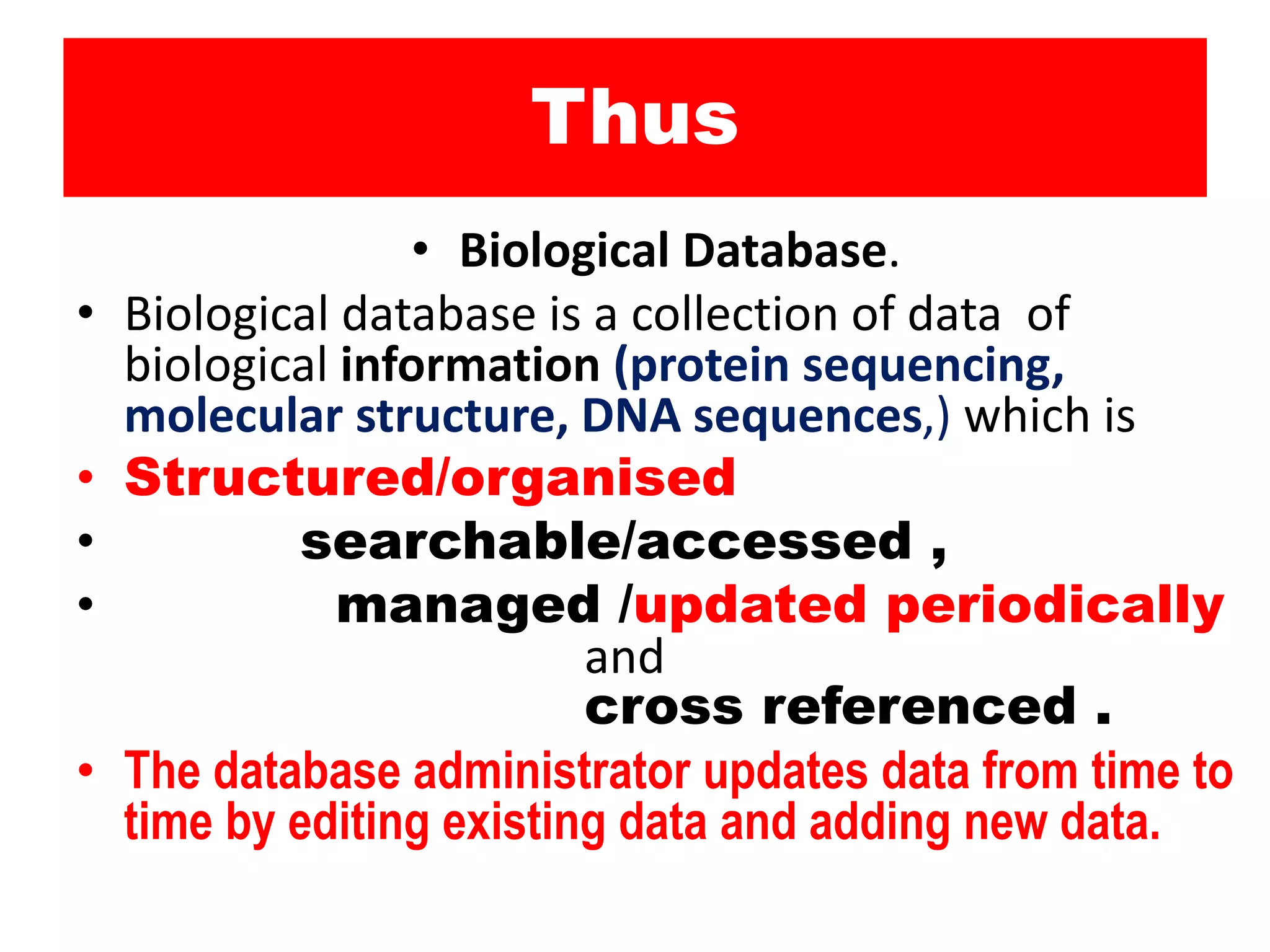Biological data base | PPT
