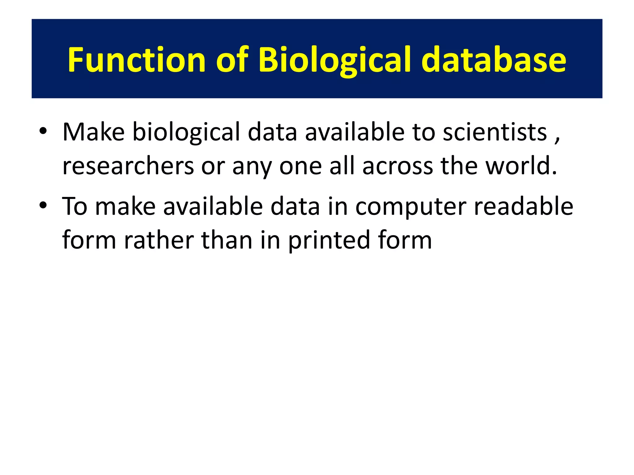 Biological data base | PPT