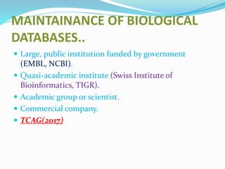 Biological database by kk sahu | PPTX