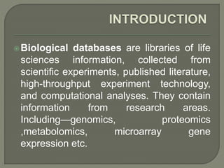 Biological database by kk sahu | PPTX