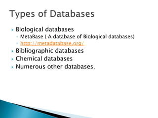 Biological databases | PPTX
