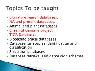 Biological databases | PPTX