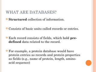 Biological databases | PPT