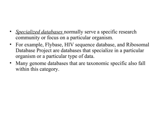 Biological databases | PPT