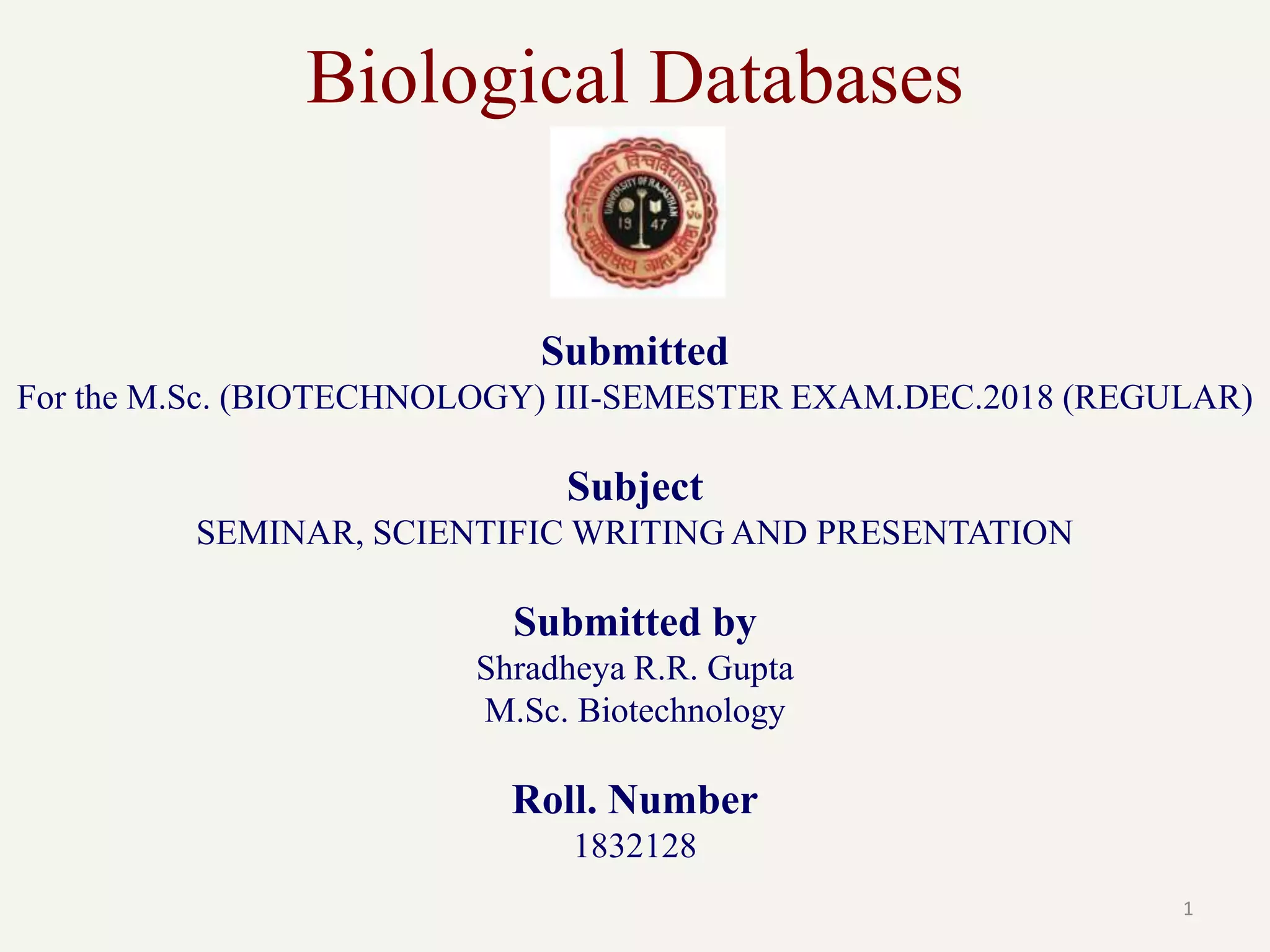Biological databases | PPTX