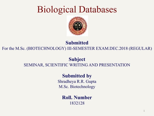 Biological databases | PPTX | Databases | Computer Software and Applications