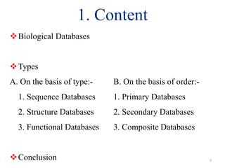 Biological databases | PPTX