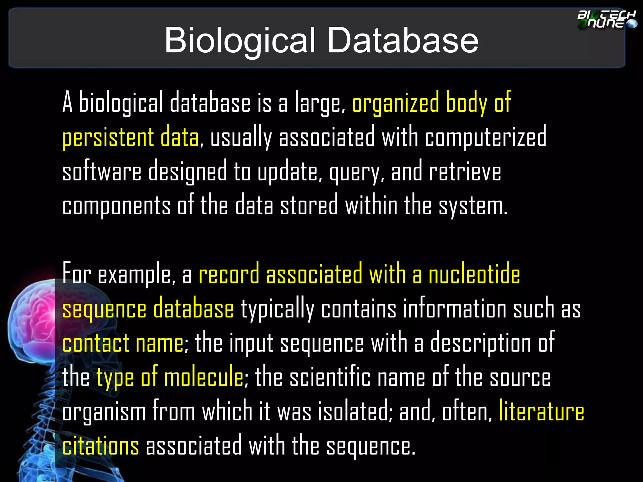 Biological databases | PPT