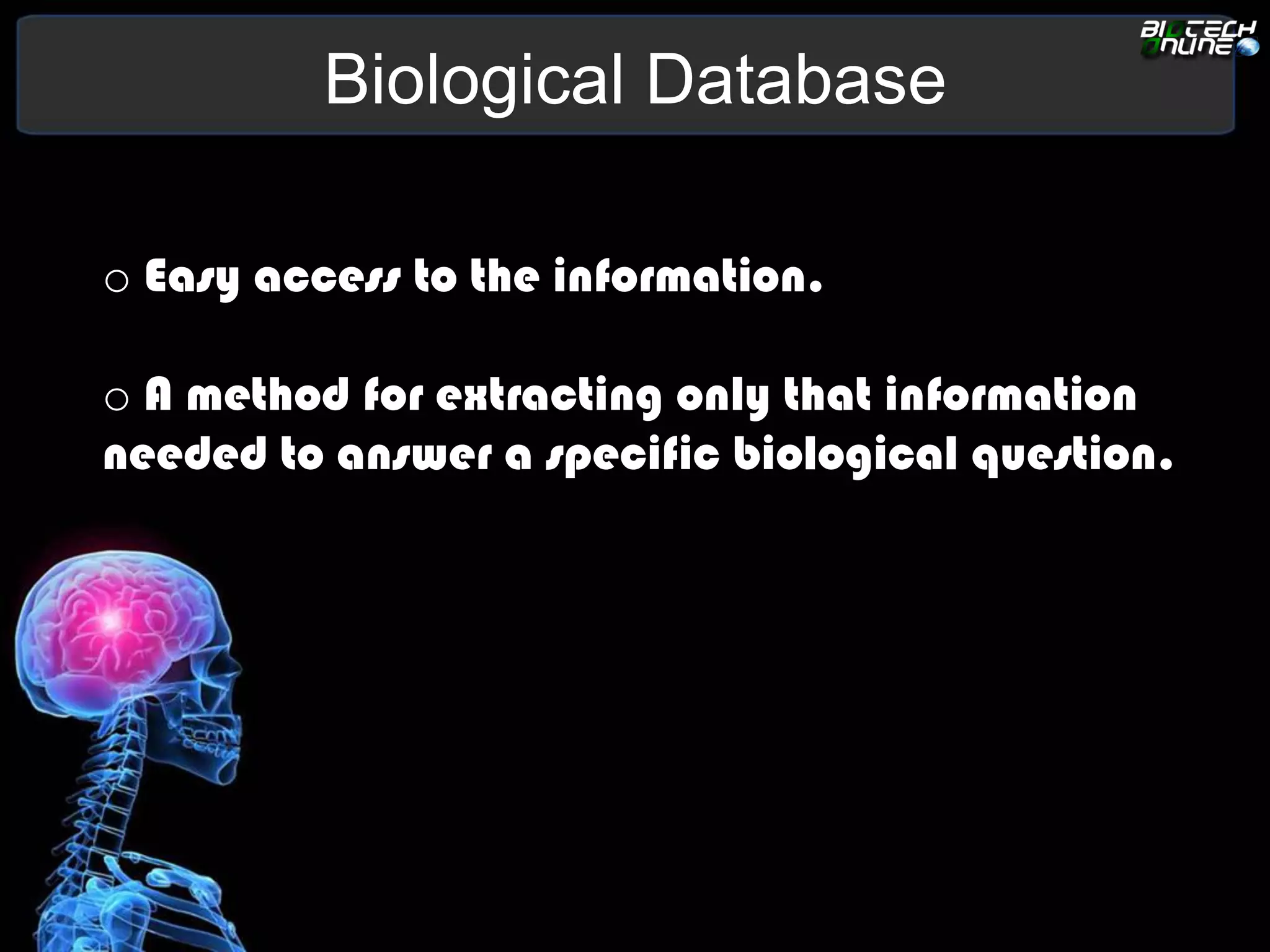 Biological databases | PPT