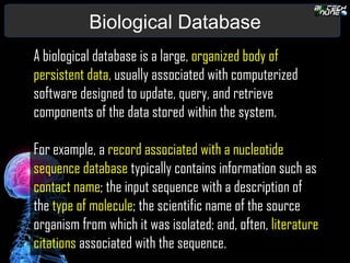 Biological databases | PPT