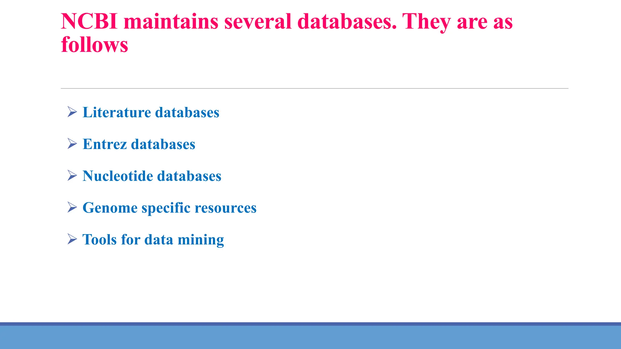 Biological databases.pptx | Databases | Computer Software and Applications