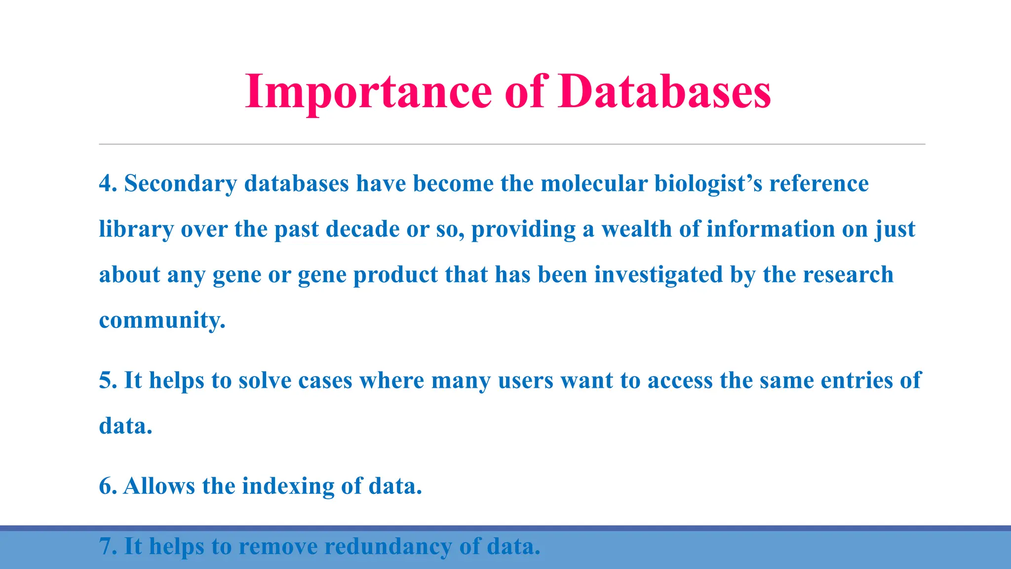 Biological databases.pptx | Databases | Computer Software and Applications