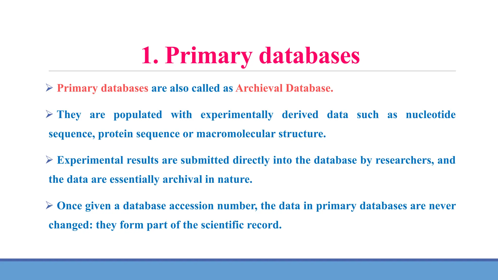 Biological databases.pptx | Databases | Computer Software and Applications
