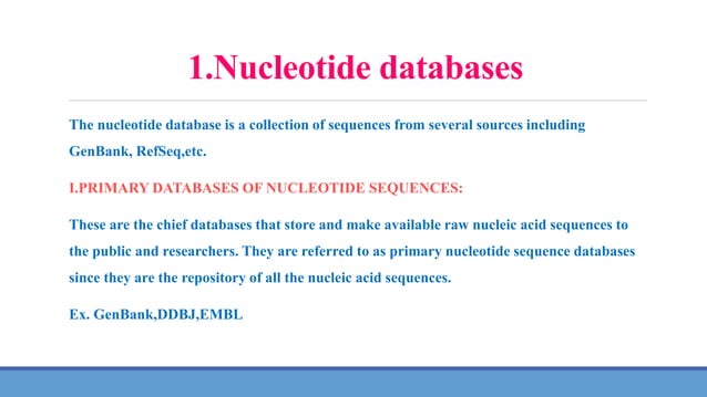 Biological databases.pptx | Databases | Computer Software and Applications