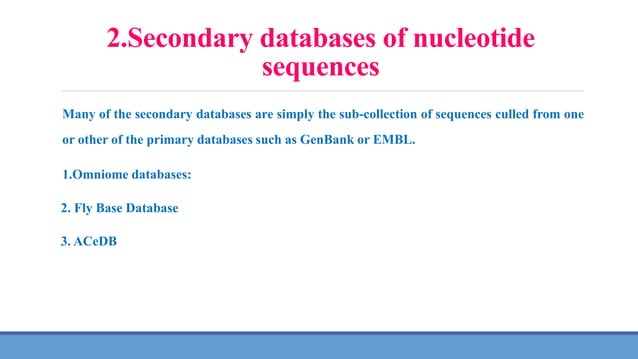 Biological databases.pptx | Databases | Computer Software and Applications