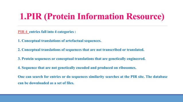 Biological databases.pptx | Databases | Computer Software and Applications