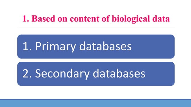 Biological databases.pptx | Databases | Computer Software and Applications