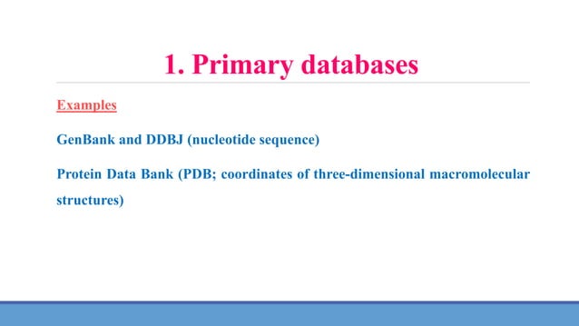 Biological databases.pptx | Databases | Computer Software and Applications