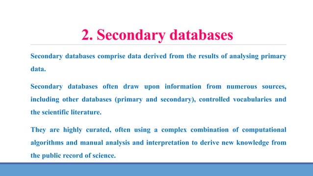 Biological databases.pptx | Databases | Computer Software and Applications