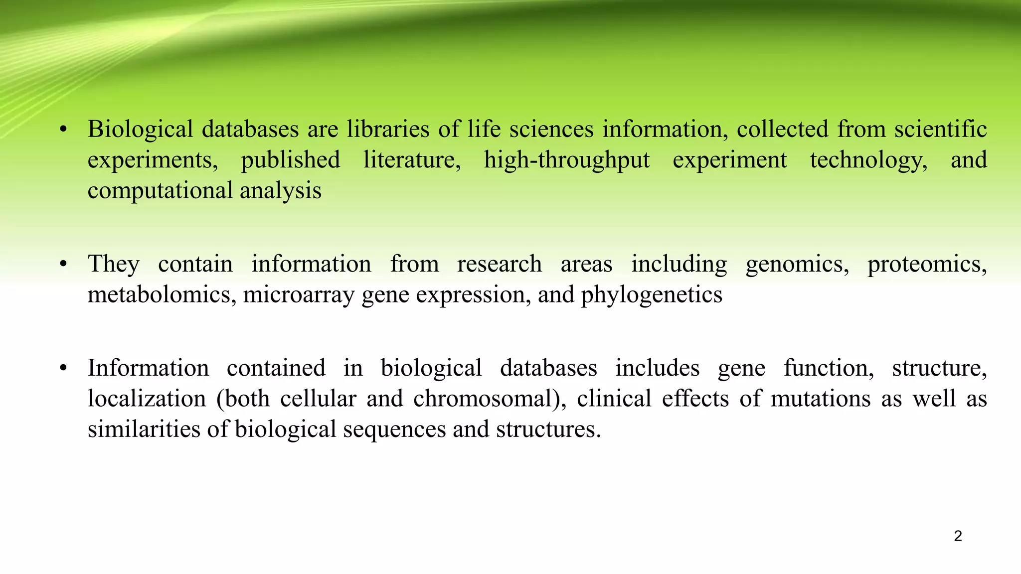 Biological databases | PPTX