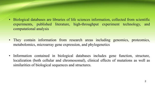 Biological databases | PPT