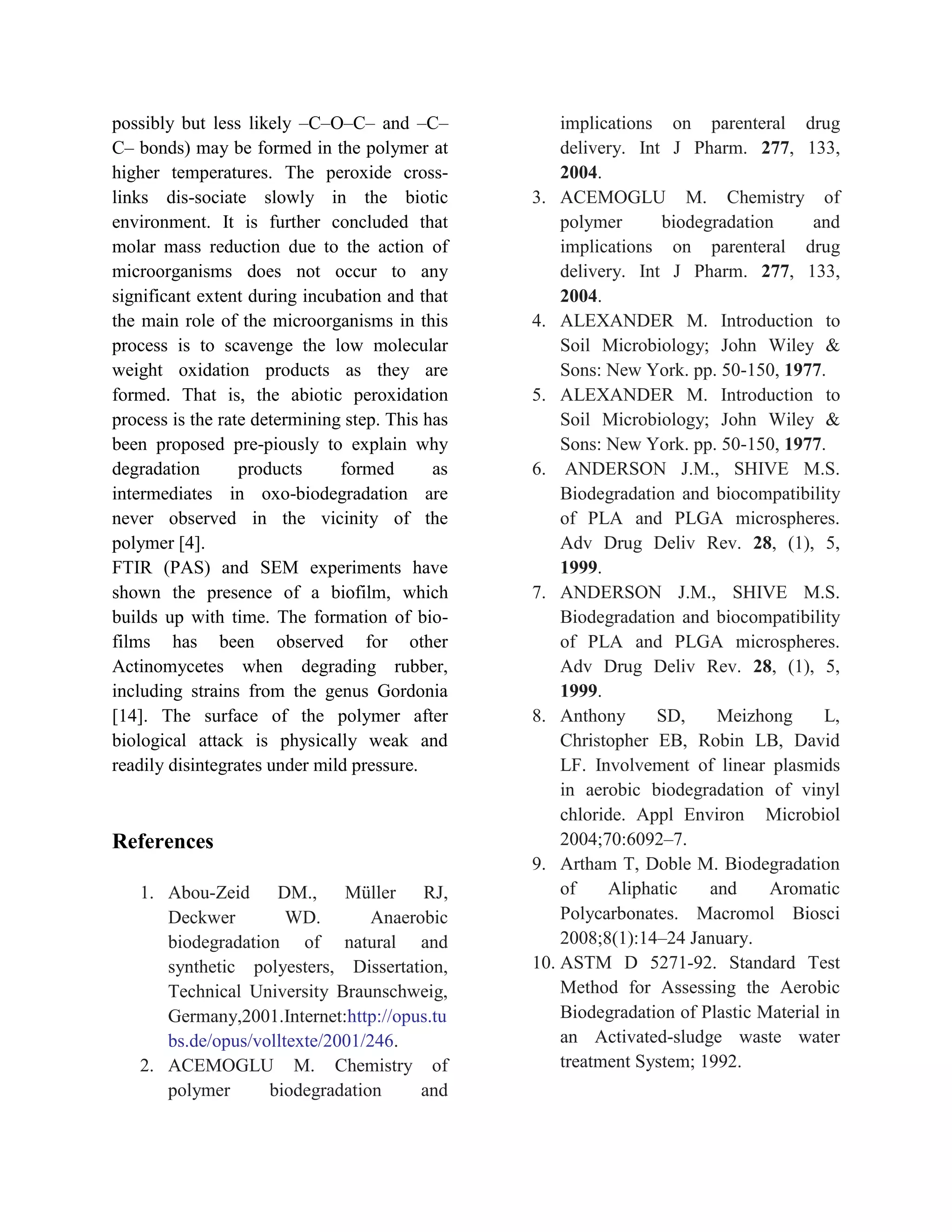 Biological degradation of synthetic polymer | PDF