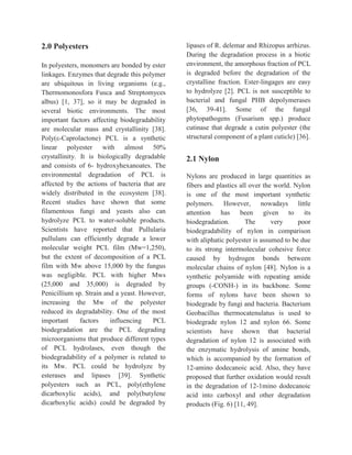 Biological degradation of synthetic polymer | PDF