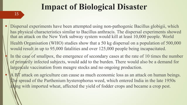 Biological disaster | PPTX | Infectious Diseases | Diseases and Conditions