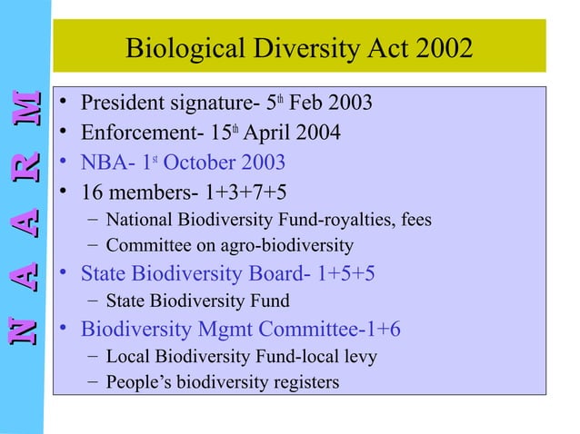 Indian Biological Diversity Act 2002 by SK Soam | PPT | Law