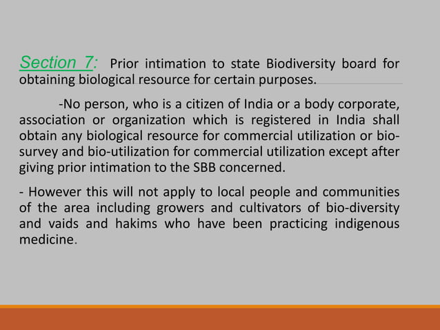 Biological Diversity Act (2002) as amendment was done by Parliament in ...