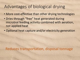 Biological drying as a sludge management option | PPT