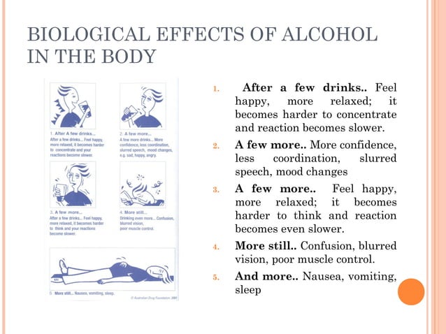 Biological effects of alcohol in the body | PPT