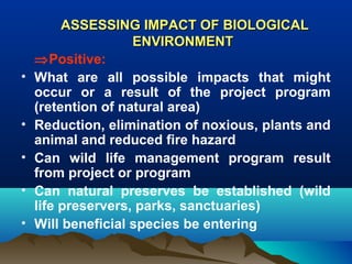 Biological environmental impact analysis | PPT