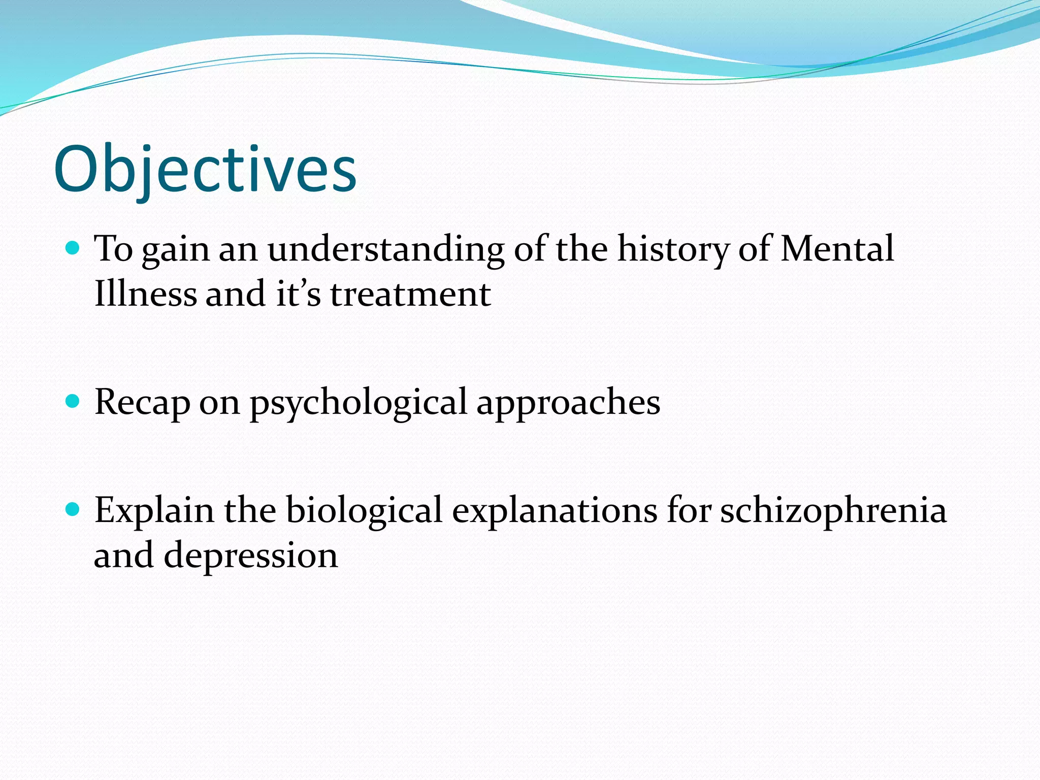 Biological explanations for depression and schizophrenia | PPTX