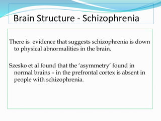 Biological explanations for depression and schizophrenia | PPTX