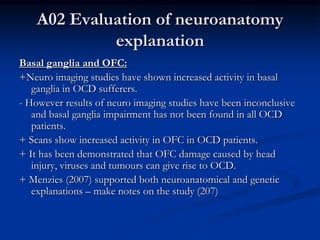 OCD Biological explanations A2 | PPTX | Brain and Nervous System ...