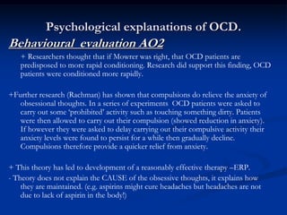 OCD Biological explanations A2 | PPTX